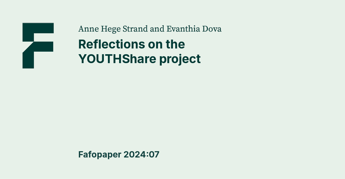 Reflections on the YOUTHShare project | Fafopaper 2024:07