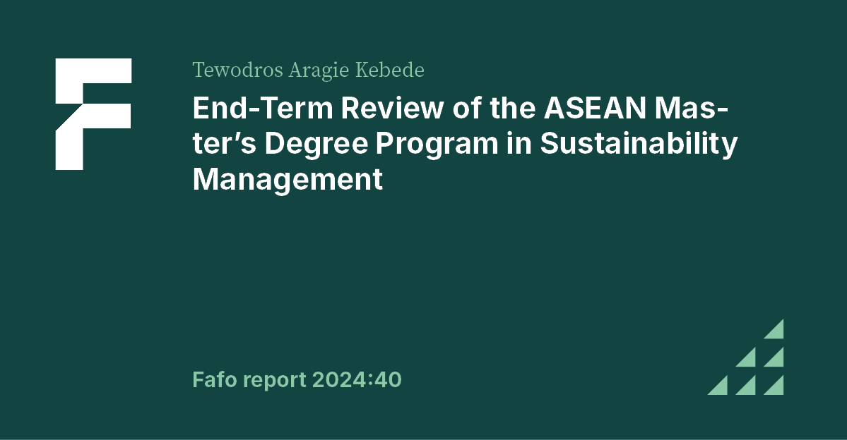 End-Term Review of the ASEAN Master in Sustainability Management ...